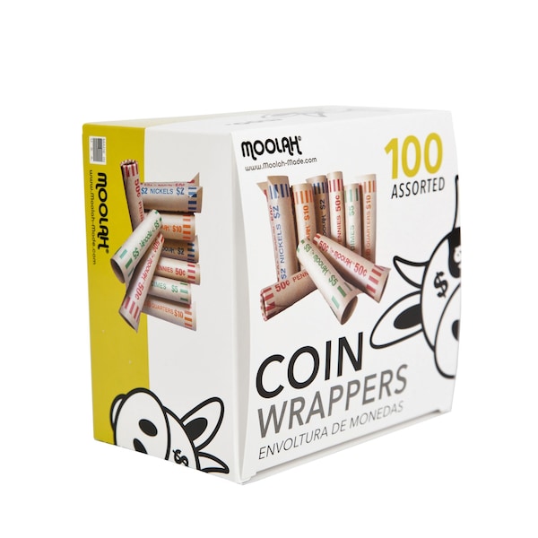 Moolah 100 Count Preformed Assorted Nested Coin Wrappers 729100 | Zoro