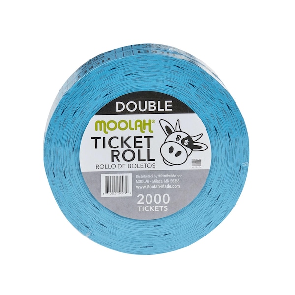 Moolah "Keep This Coupon" Double Raffle Ticket Roll, Blue, 2000 Count ...