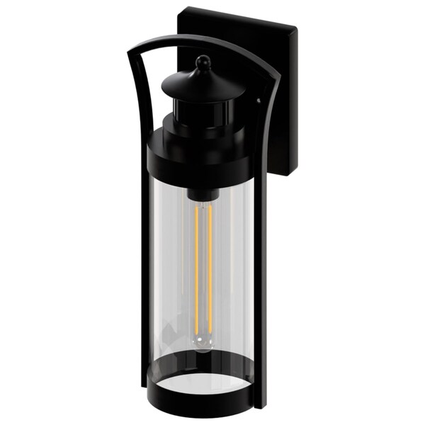 Ambiate Crespa Lantern-Style Black Wall Sconce with Motion Sensor, E26 ...
