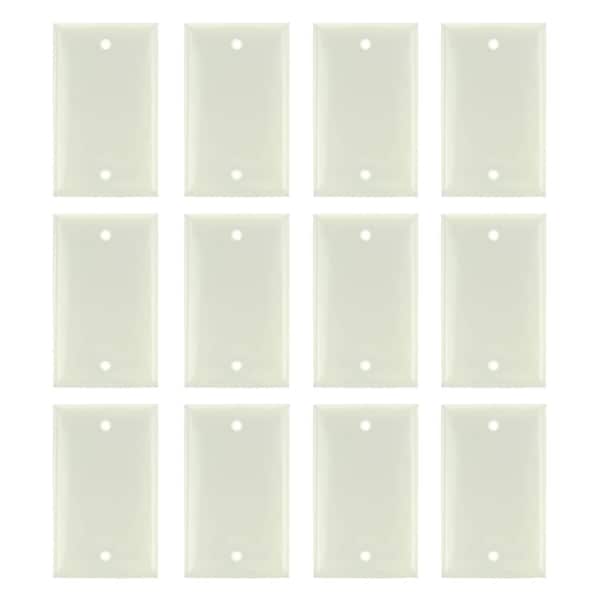 Sunlite 1-Gang Blank Switch/ Receptacle Plate Ivory Plastic 4.5-in X 2. ...