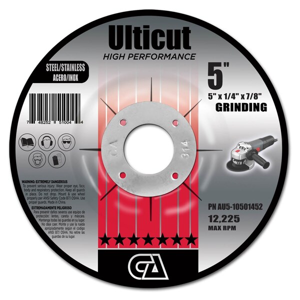 Continental Abrasives 5" x 1/4" x 7/8" Ulticut T27 Depressed Center ...