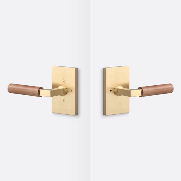 Sure-Loc Hardware Levanto Privacy Rosette, Satin Brass, Walnut Grip ...