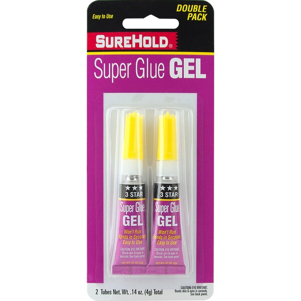 Surehold Super Glue Gel 2PK, 2 x 2gr tubes SH376 | Zoro