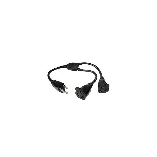 Swe-Tech 3C Power Y Cord, Black, NEMA 5-15P to Dual NEMA 5-15R, 16AWG ...