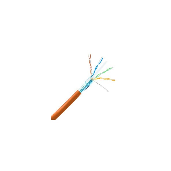 Cable Wholesale Plenum Shielded Cat6a Orange Copper Ethernet Cable, 10 ...