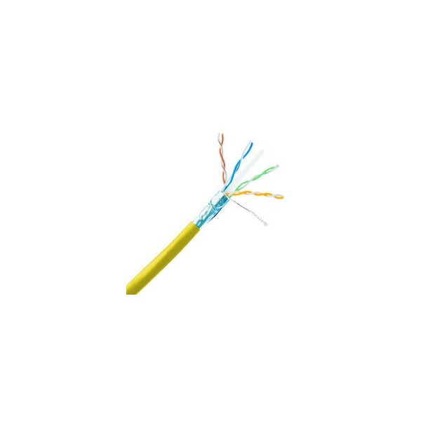 Cable Wholesale Plenum Shielded Cat6a Yellow Copper Ethernet Cable, 10 ...
