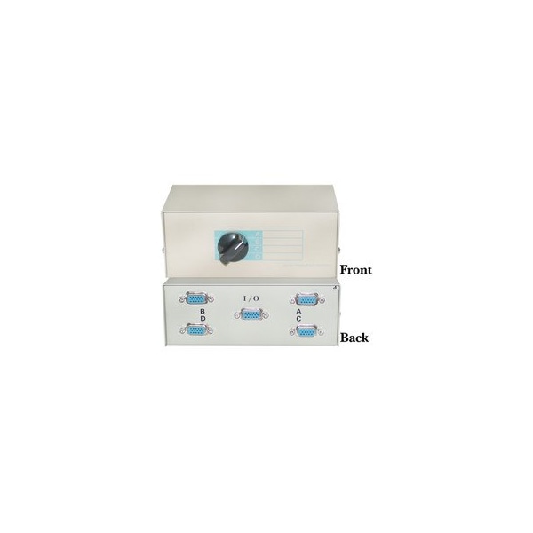 Swe-Tech 3C ABCD 4 Way Switch Box, HD15 VGA Female FWT40H1-03604 | Zoro