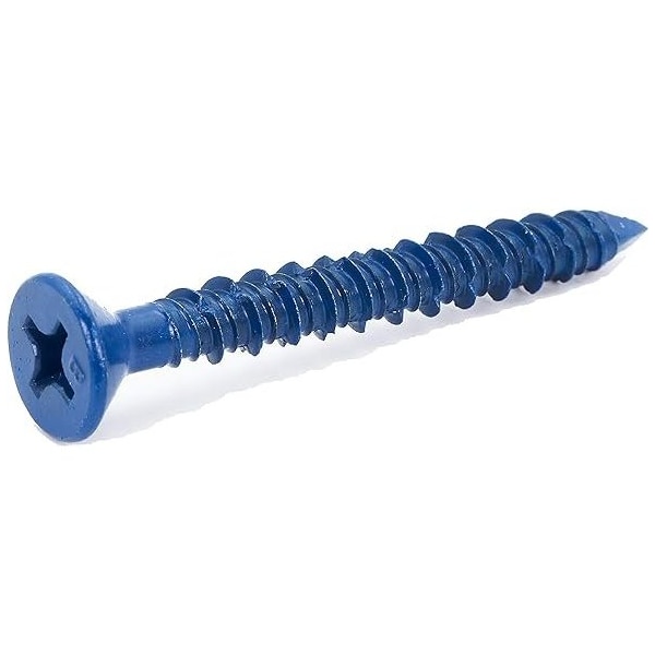Tapcon 1/4-inch x 2-3/4-inch Climaseal Blue Flat Head Star Concrete ...