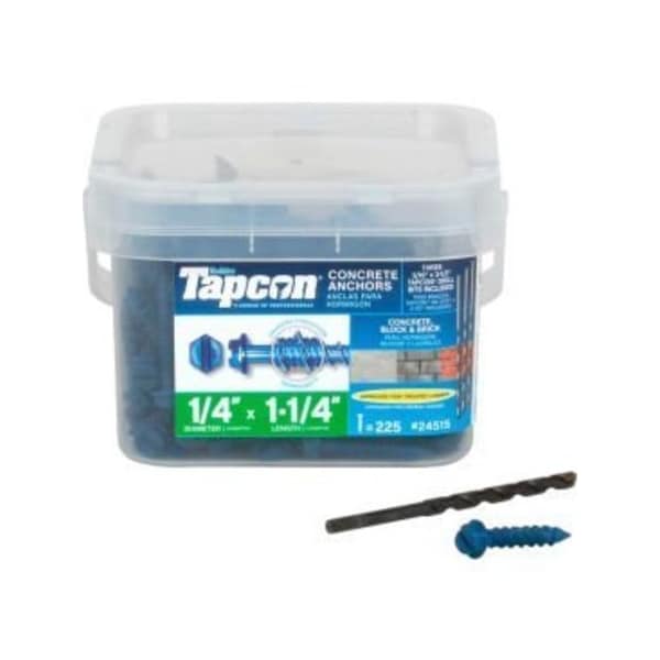 Tapcon 1/4-inch x 1-1/4-inch Climaseal Blue Slotted Hex Head Concrete ...