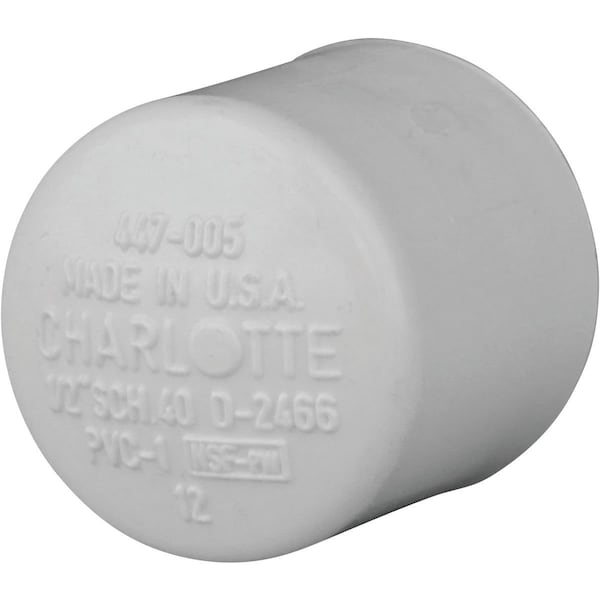 Charlotte Pipe And Foundry 1/2 In. Schedule 40 Pressure Slip PVC Cap ...