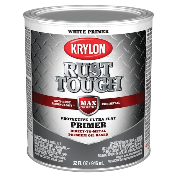 Krylon Rust Tough Primer, White, 1 Qt. K09718008 | Zoro