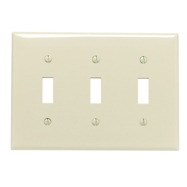 Leviton 3-Gang Thermoplastic Nylon Toggle Switch Wall Plate, Ivory 001 ...