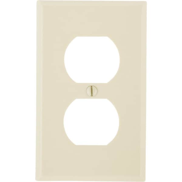 Leviton 1-Gang Smooth Plastic Outlet Wall Plate, Ivory 020-86003 | Zoro