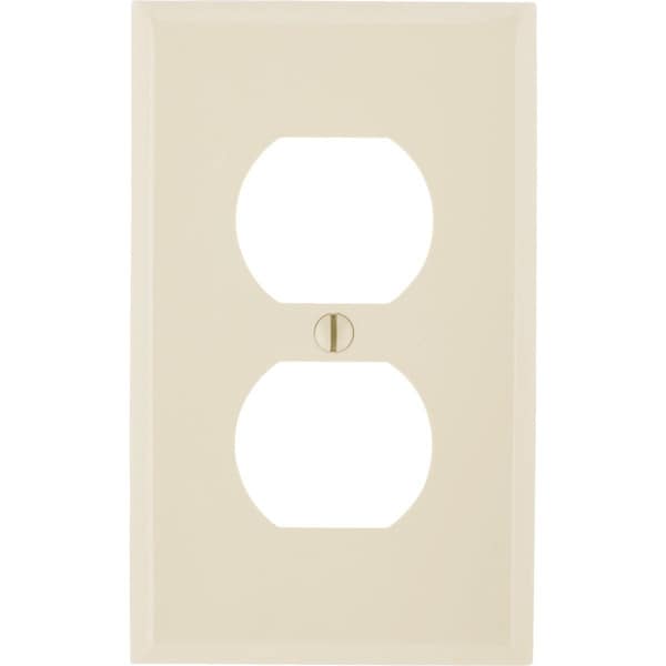 Leviton Commercial Grade 1-Gang Thermoplastic Outlet Wall Plate, Ivory ...