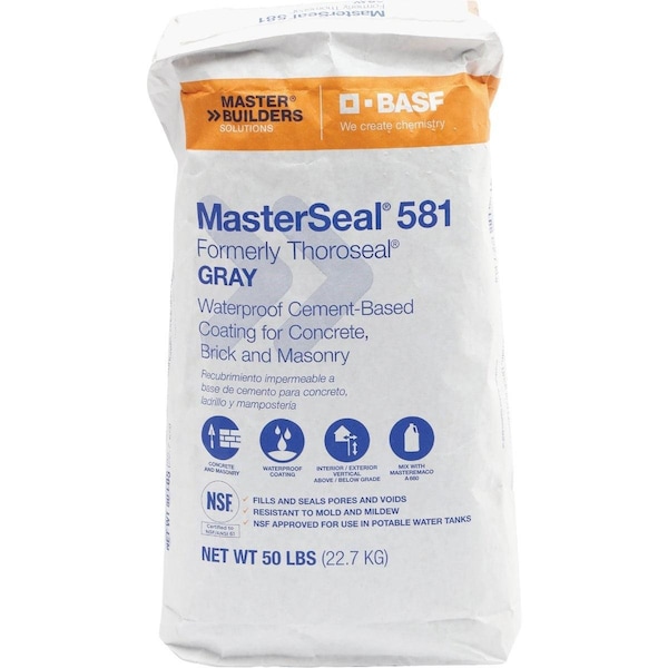 Masterseal 581 50 Lb. Gray Masonry Waterproofer MS581GY50 | Zoro