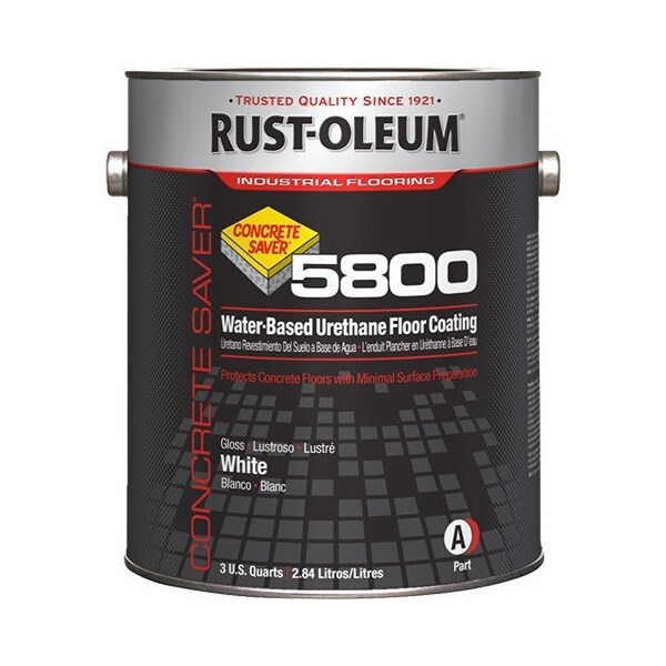 Rust-Oleum Coating, 5800, 1 gal, Kit, White, Gloss, Floor, Urethane ...