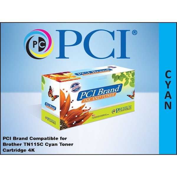 Pci Compatible Brother Tn-115C Tn-110C Cyan Toner Cartridge 4K High ...