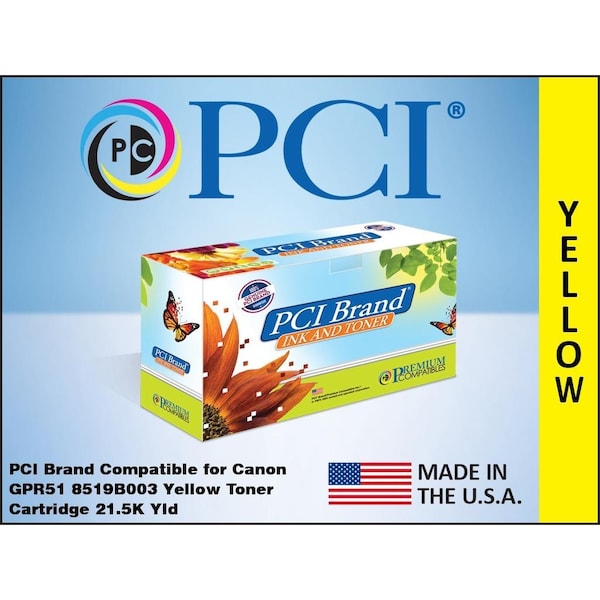 Pci Canon 8519B003Aa Yellow Toner 21.5K 8519B003AA-PCI | Zoro