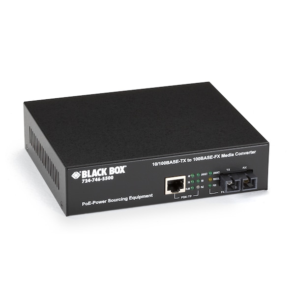 Black Box Poe Pse Media Converter, 10Base-T/100Bas LPM602A | Zoro