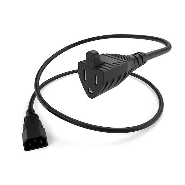 Unc Group 6Ft Power Cord 5/15R-C14 10Amp Black PWCD-515RC14-10A-06F-BLK ...