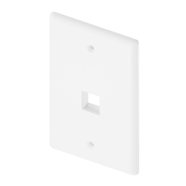 Unirise Usa 1Port Wall Plate, Single Gang, White WP-1P-WHT | Zoro