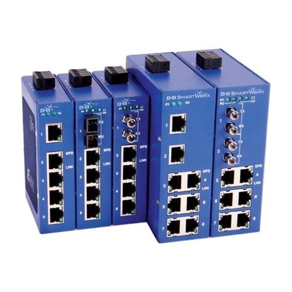 B+B Smartworx Etn Unmanaged Switch 6 Copper, 2Single-Mode St Wt ESW208 ...