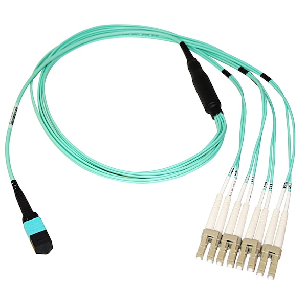 Axiom Mpo Female To 4 Lc Multimode Om4 50/125 Fiber Optic Breakout ...