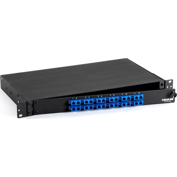 Black Box Rackmount Fiber Panel, 1U, Loaded w/ ( JPM375A-R2 | Zoro