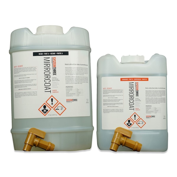 System Three Resins Mirror Coat BarTop Epoxy Resin Coating, 7.5 Gallon ...