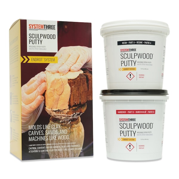 System Three Resins SculpWood Putty Epoxy Filler, 1/2 Gallon Kit ...