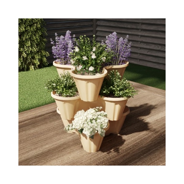 Nature Spring Set of 3 3-tier Stacking Planter Tower Space Saving ...