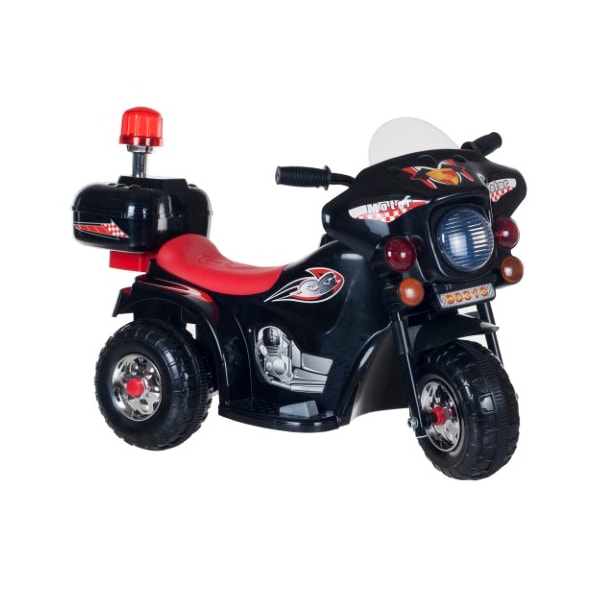 Toy Time Ride-On Motorcycle- 6V Battery Powered Black Toy Trike- 3 ...