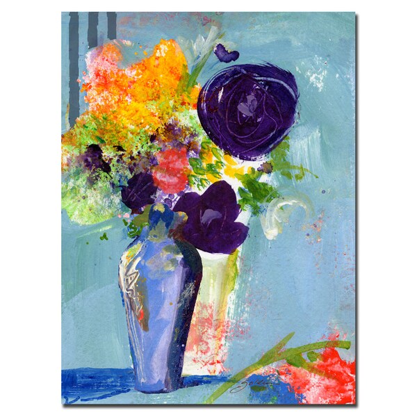 Trademark Fine Art Sheila Golden 'Purple Flowers' Canvas Art, 24x32 ...