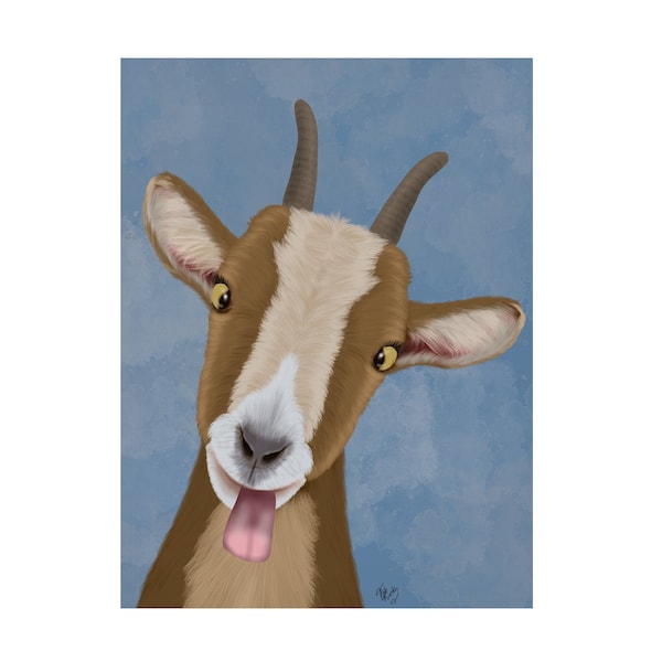 Trademark Fine Art Fab Funky 'Funny Farm Goat 3' Canvas Art, 18x24 ...