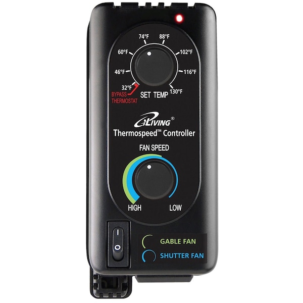 Iliving Black Thermospeed Controller For Variable Speed Exhaust Fan ...