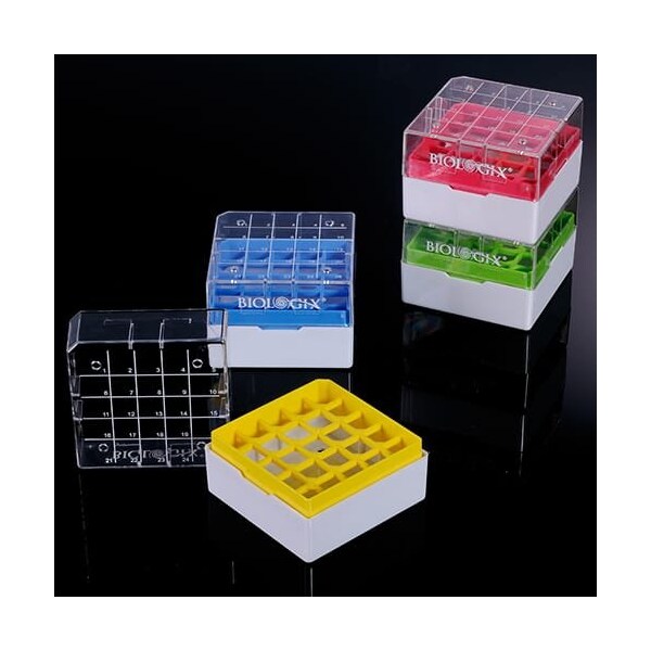 Biox POLYCARBONATE FREEZER BOX, 25 WELL, 2 INCH. ASSORTED COLOR, 30PK ...