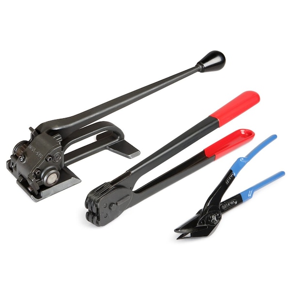 Teknika Strapping Systems 3/4" Steel Strapping Tool Set, HD Tensioner ...