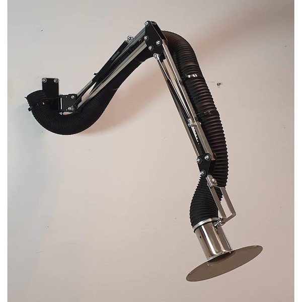 Lev-Co 14' ESD extractor arm c/w 6.3"diameter hose, 67 degrees flared ...