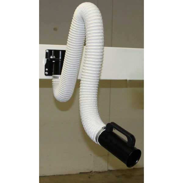 Lev-Co 4' 4" extractor arm c/w 4"diameter hose, flanged capture hood ...