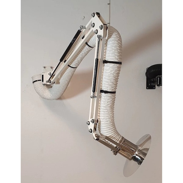 Lev-Co 9' 10" PHARMA extractor arm c/w 6.3"diameter hose, 150 degrees ...