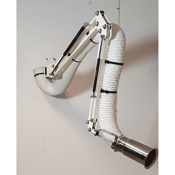 Lev-Co 10' PHARMA extractor arm c/w 6.3"diameter hose, straight capture ...