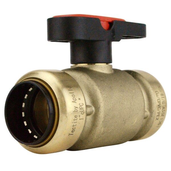 Apollo 1 in. Brass Push-To-Connect Compact Ball Valve with Lockable ...