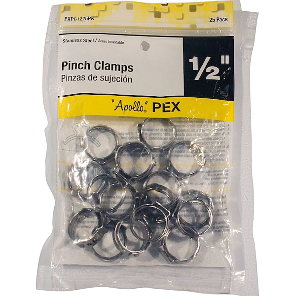 Apollo 1/2 in. Stainless Steel PEX Barb Pinch Clamp (10-Pack), 10PK ...