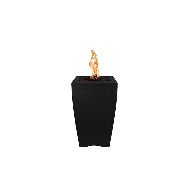 The Outdoor Plus 20 Square Baston Fire Pillar, GFRC Concrete, Black ...