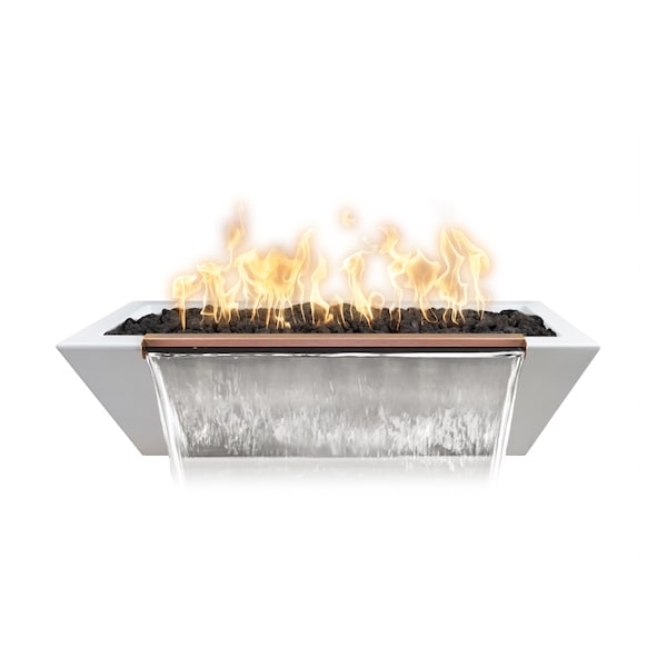 The Outdoor Plus 60 Rectangular Linear Maya Fire Bowl, GFRC Concrete ...