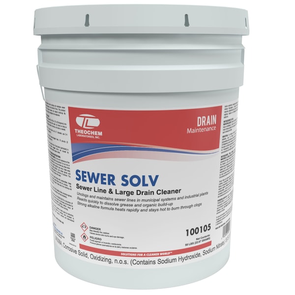 Theochem SEWER SOLV - 50 LB PAIL, Sewer Line & Drain Cleaner Powder ...