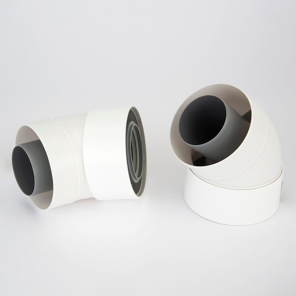 Rinnai Condensing Vent Elbow 45, 2x4 Concentric, PK2 229205NPP | Zoro