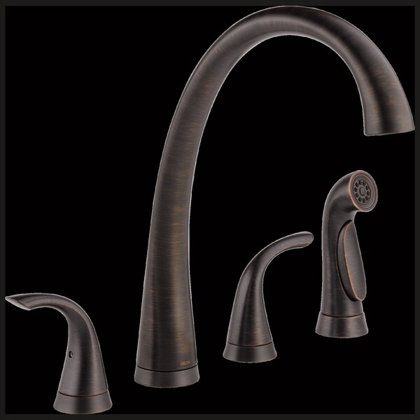 Delta Pilar Two Handle Widespread Kitchen Faucet with Spray 2480-RB-DST ...
