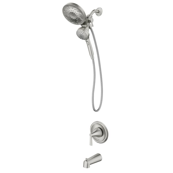 Moen Mikah Posi-Temp Tub & Shower Trim in Spot Resist Brushed Nickel ...