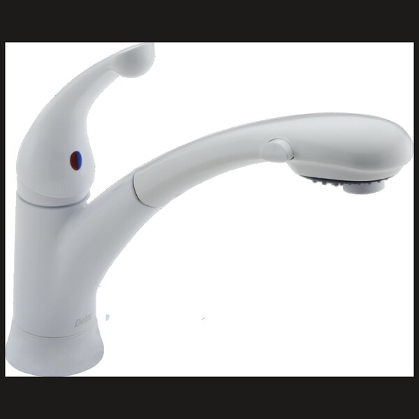 Delta Signature Pullouts Single Handle Pull-Out Kitchen Faucet 470-WH ...